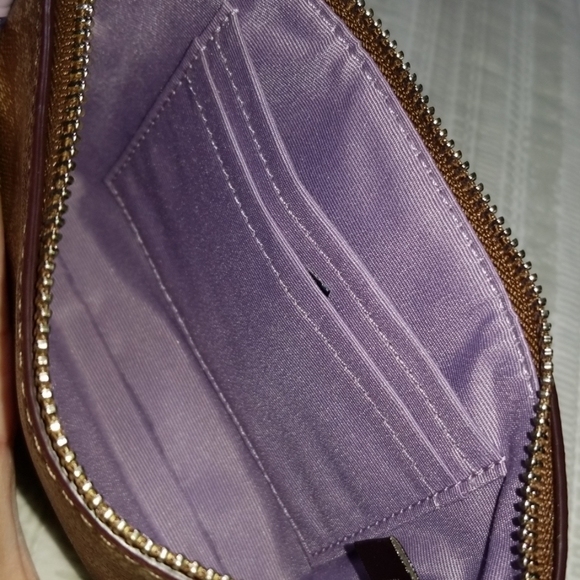 Coach | Bags | Coach F5835 Leather Corner Zip Wristlet Lilac Nwt | Poshmark